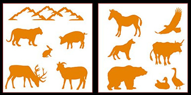 Auto Vynamics - STICKERPACK-ANIMALS-NAMERICA-20-GORG - Gloss Orange ...