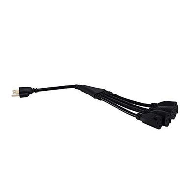 `-2-Pack- 1 to 4 Splitter Power Extension Cord 18 inch SJT 16AWG Plug ...