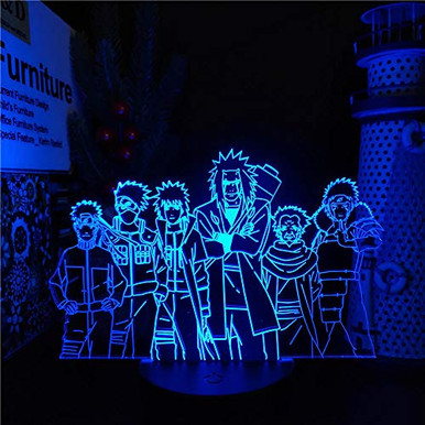 3D Night Light Naruto Jiraiya Minato Hashirama Kakashi 3D Led Anime ...