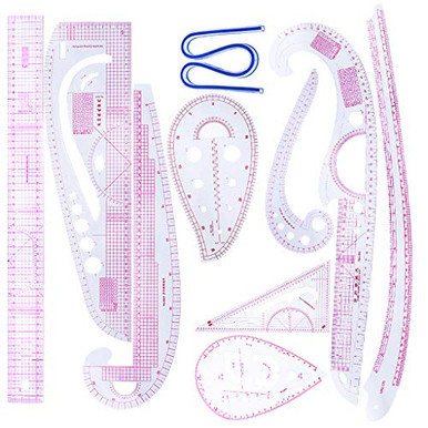LoveinDIY Sewing Ruler Set -10 Pcs- - Metric Ruler Set French Curve ...