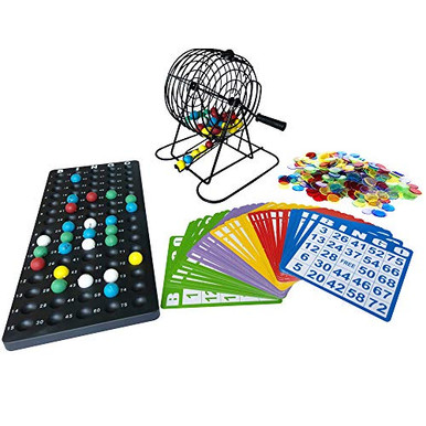 Complete Bingo Game Set-6 Inch Metal Cage with Calling Board, 75 ...