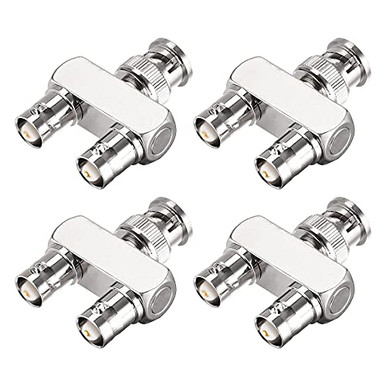 uxcell BNC Y Splitter 1 Male Jack to 2 Female Adapter 3 Way RF Coaxial ...