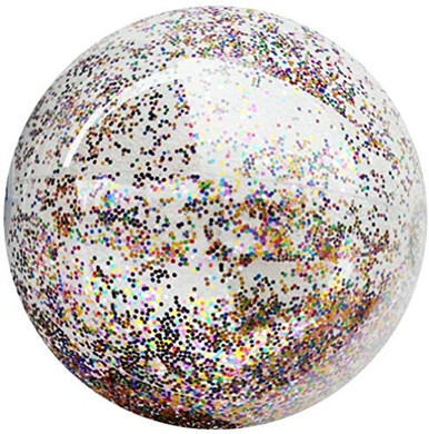 JSY 16/24 Inches Glitter Confetti Beach Ball Rubber Playground Play ...