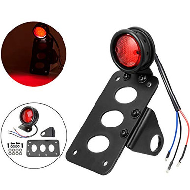 PBYMT Side Mount LED Brake Tail Light 1" Axle Hole License Plate ...