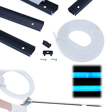 Muzata LED Channel System with Milky White Continuous Cover Lens, Black ...