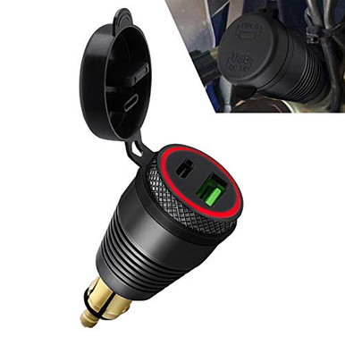 StarknightMT Motorcycle DIN Hella Powerlet Plug Charger to Quick Charge ...
