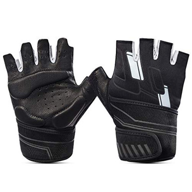Workout Gloves with Full Palm Pad, Wrist Support, Fingerless Fitness ...