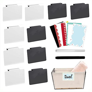 Black White Basket Label Holders 10 pcs Clip Label Holders Basket Bin ...