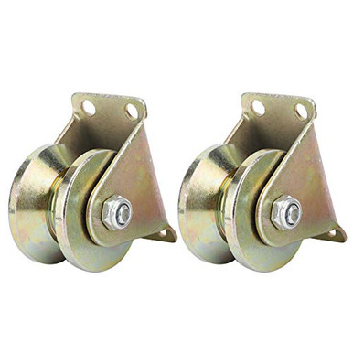 2" Dia Groove Rigid Caster Wheel with Bracket for Inverted Track, Rigid ...