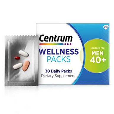 Centrum Wellness Packs Daily Vitamins for Men in Their 40s, Men's Vitamins with a Complete ...