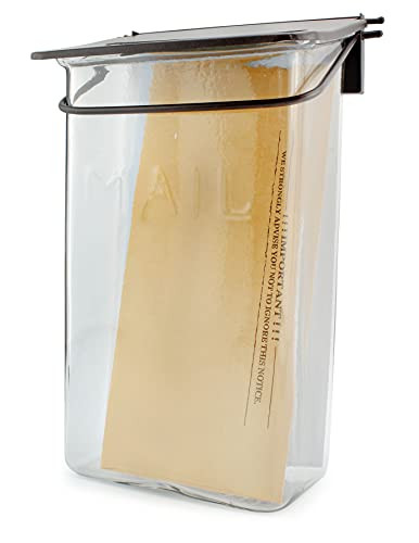 AuldHome Clear Glass Mailbox, Wall-Mounted Decorative Vintage Style ...