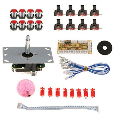 dailymall Arcade Game Panel DIY Kit 5 Pin Joysticks LED Light Switch ...