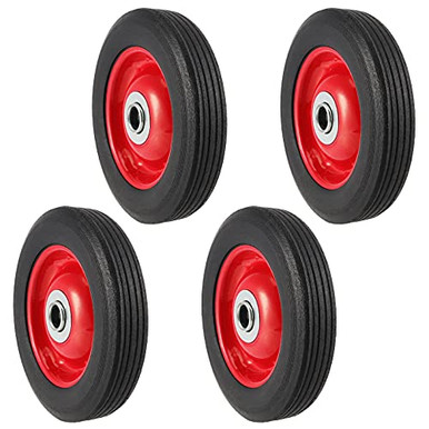 SHEUTSAN 4 Packs 6 x 1.2 Inches Solid Rubber Flat Free Tire with Strong ...