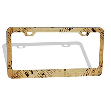 WUVWU Retro Sheet Music Design Pattern License Plate Frames Stainless ...