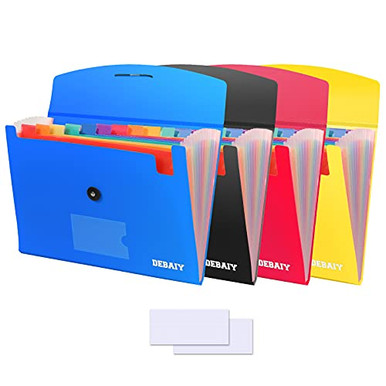 4 Pack 13-Pockets Expanding File Folders, 4pcs Accordion Document ...