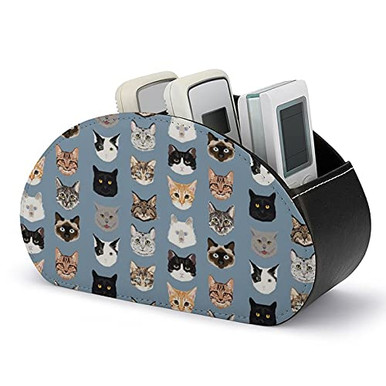 Remote Control Holder with 5 Compartments TV Remote Caddy Store Box PU ...