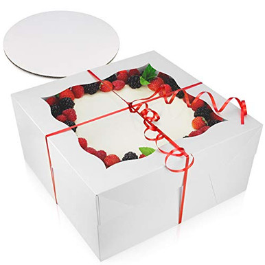 [10 Pack of Each- 12 Inch Cake Boxes with Cake Boards Set - 10 Sturdy ...