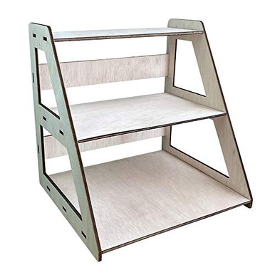 Torched 3-Tier Retail Table Display Stand with Shelves for Products ...