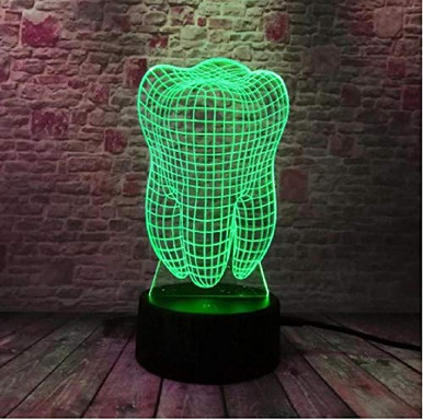 New Fantastic Illusion Tooth 3D LED Night Light Colorful Kids Baby ...