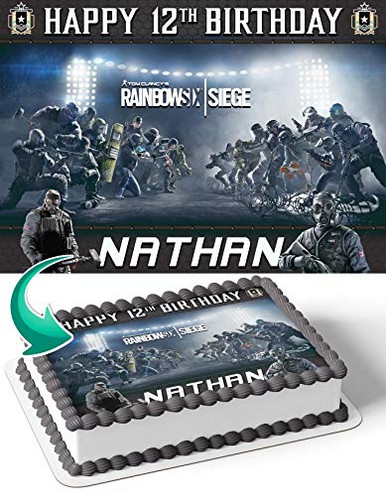 Cakecery Rainbow Six Siege Edible Cake Image Topper Personalized ...