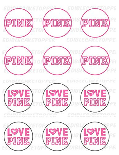 Cakecery Love Pink Victoria Secret Edible Image Cupcake Cookie Topper 2 ...