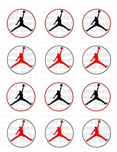 Cakecery Jordan Jumpman Edible Image Cupcake Cookie Topper 2" cupcake ...