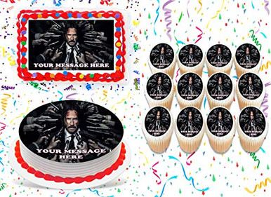 John Wick Cake Topper Edible Image Personalized Cupcakes Frosting Sugar ...