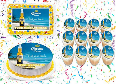 Corona Cake Topper Edible Image Personalized Cupcakes Frosting Sugar ...