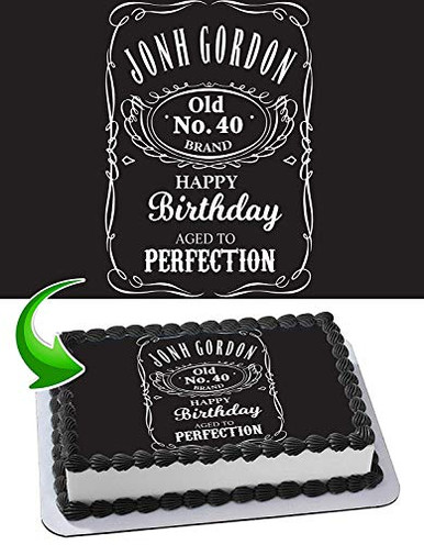 Jack Daniel Edible Image Cake Topper Party Personalized 1/4 Sheet ...