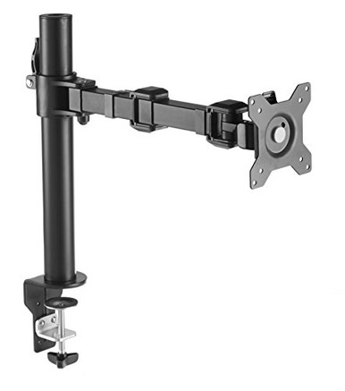 AmazonBasics Single Monitor Stand Height Adjustable Arm Mount, Steel ...
