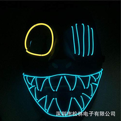 Halloween Mask El Horror Hip-Hop Mask, led Mask, Transparent Blue plus ...