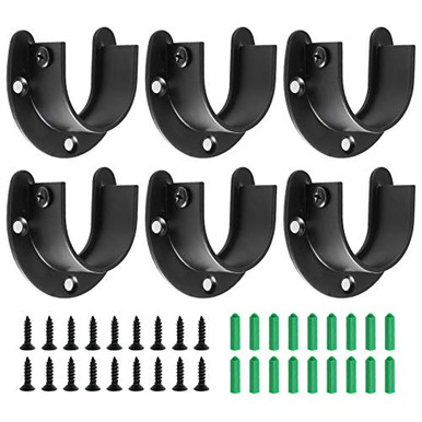 Furcoitur 6Pcs Heavy Duty Rod Socket- Stainless Steel Wardrobe Bracket ...