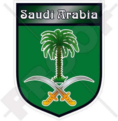 SAUDI ARABIA Arabian Arabic Shield 100mm -4"- Vinyl Bumper Sticker ...