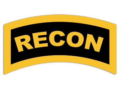 American Vinyl Yellow Recon Tab Shaped Sticker -Decal Military Army SSI ...