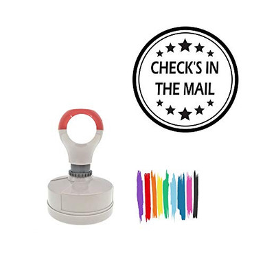 Checks in The Mail Round- Color Customizable Pre-Inked Rubber Office ...