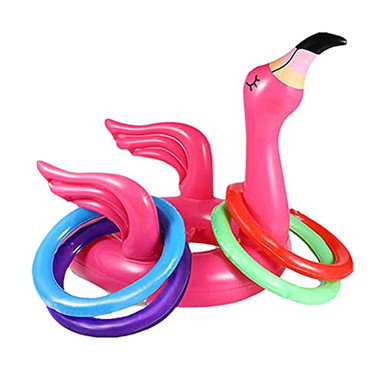 Inflatable Pool Ring Toss Games Toys- Flamingo Pool Floating Ring Toss ...