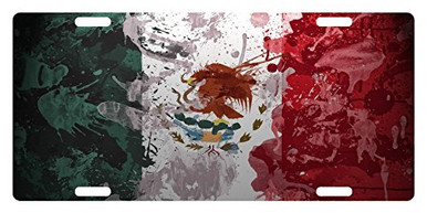 MEXICO FLAG Custom License Plate Mexican Emblem Paint Version ...