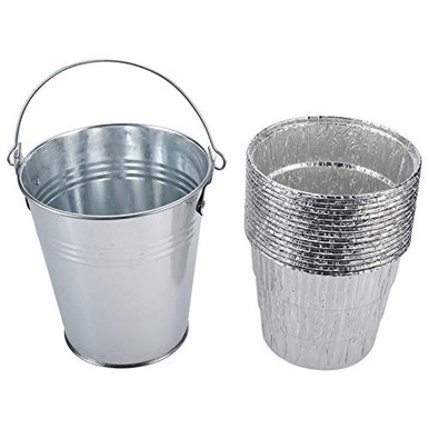 Artilife Drip Grease Bucket Can with 15 Pack Disposable Foil Liners for ...