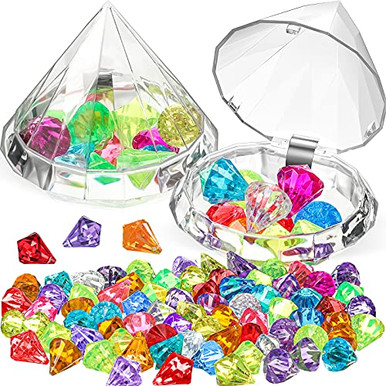 Skylety 42 Pieces Diving Gem Pool Toy Set Includes 40 Big Colorful ...