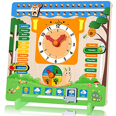 Baisoo Montessori Educational Wooden Toys- Preschool Telling Time ...