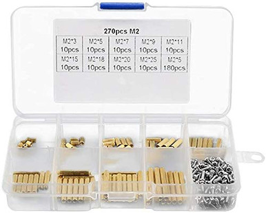 270pcs M2 Male Female Hex Brass Spacer Standoff Screw Nut Assortment ...
