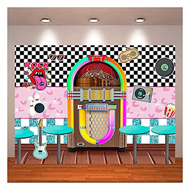 Rock Roll Party Back to 50's Sock Hop Photography Background Back to ...