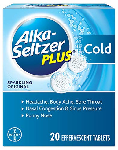 Alka-Seltzer Plus Cold Medicine- Sparkling Original Effervescent ...