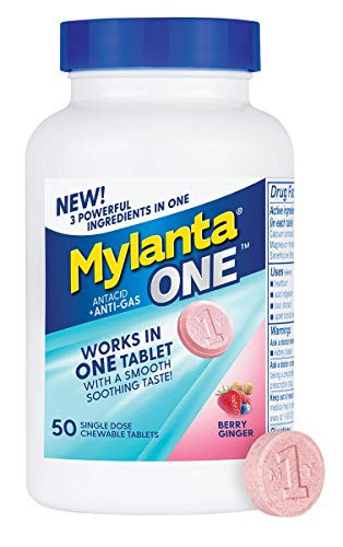 Mylanta One Single Dose Chewable Antacid/Antigas Tablets- Berry Ginger ...
