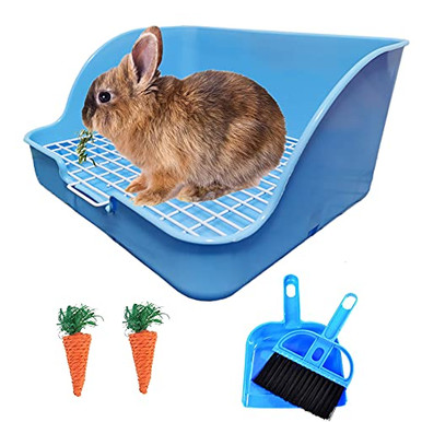 JSLZF Rabbit Litter Box- Bunny Potty Training Corner Pan with Grate ...