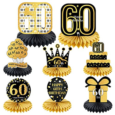 16 Pieces 60th Birthday Decorations Table Honeycomb Centerpiece for ...