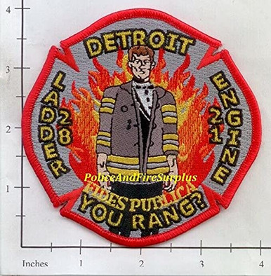 Embroidered Patch Michigan - Detroit Engine 21 Ladder 28 MI Fire Dept ...