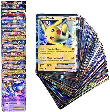 100 Poke Cards- Ultra Rare Random TCG Style Card Holo EX Full Art : 20 ...