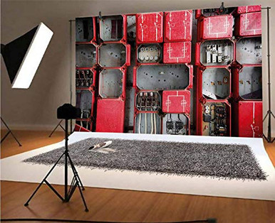 Industrial 5x3 FT Vinyl Photo Backdrops-Fuse Cabinet Close Up Photo ...