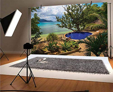 Beach 5x3 FT Vinyl Photography Backdrop-Holiday in Seychelles Theme ...